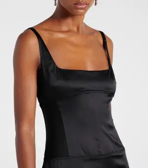 SIR. Sonora Evening Silk-blend Satin Midi Dress