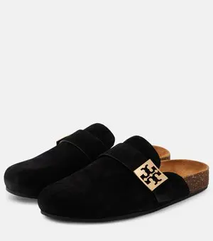 Tory Burch Mellow Suede Mules - Black