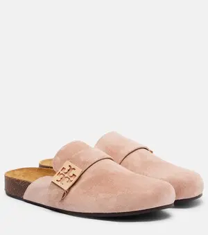 Tory Burch Mellow Suede Mules - Pink