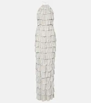 TOM FORD Ruffled Tiered Gown - Grey