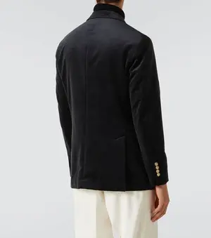 Brunello Cucinelli Double-breasted Cotton Velvet Blazer