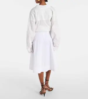 Khaite Cotton Midi Skirt