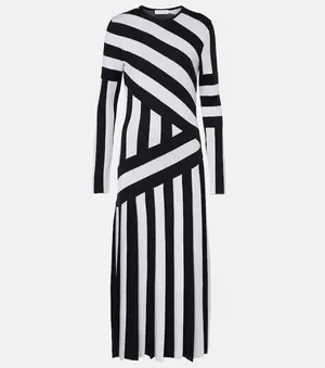Gabriela Hearst Seema Striped Wool Maxi Dress - Black