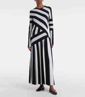 Gabriela Hearst Seema Striped Wool Maxi Dress