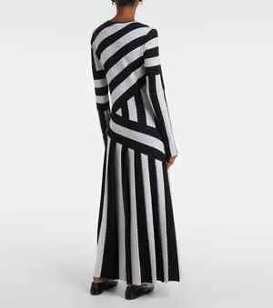 Gabriela Hearst Seema Striped Wool Maxi Dress
