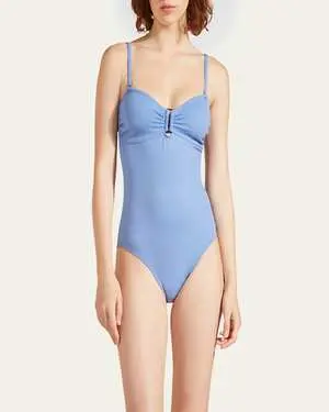 Vilebrequin Solid Sculpt Bandeau One-piece Swimsuit