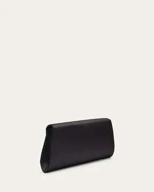 Akris Anouk Small Satin Clutch Bag - Black
