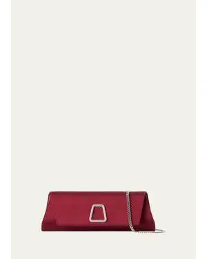 Akris Anouk Small Satin Clutch Bag Garnet