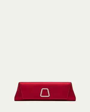 Akris Anouk Small Satin Clutch Bag - Ruby