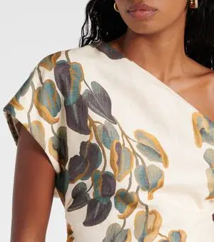 SIR. Belletto Asymmetric Linen Crop Top - Beige