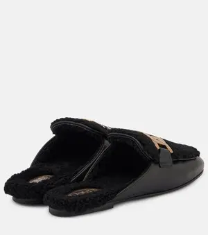 TOD'S Catena Kate Shearling And Leather Mules