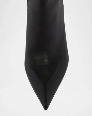 Amina Muaddi Christine Leather Ankle Booties