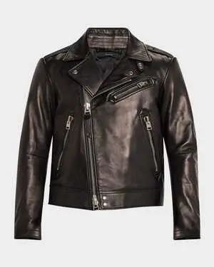 TOM FORD TOM FORD Napa Leather Biker Jacket - Black