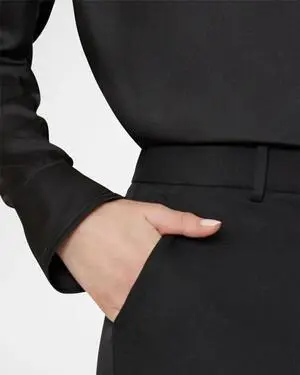MILLY Nicola Cropped Cady Pants - Black