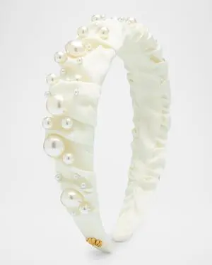 Lele Sadoughi Kelly Pearly Satin Headband