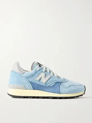 NEW BALANCE 574 Leather-trimmed Sneakers - Blue