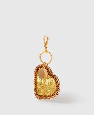 Stella McCartney Crinkled Metallic Falabella Heart Charm