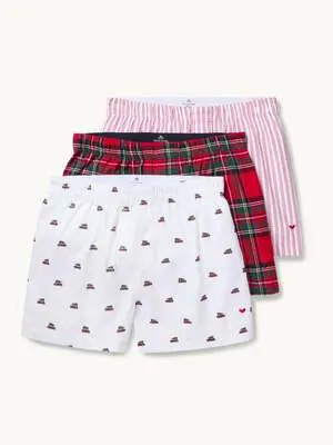 PETITE PLUME Twill 3 Pack Boxers