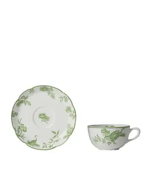 Bernardaud Albertine Tea Cup And Saucer - Green
