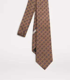 Valentino Garavani Silk Jacquard Neck Tie - Beige
