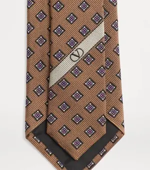 Valentino Garavani Silk Jacquard Neck Tie - Beige
