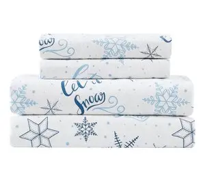 TRULY SOFT Let It Snow Twin Flannel Sheet Set