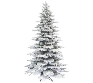 FRASER HILL FARM 12-ft. Flocked Mountain Pine C Hristmas Tree - One-color