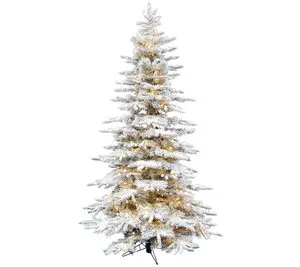 FRASER HILL FARM 12-ft. Flocked Mountain Pine C Hristmas Tree W - One-color