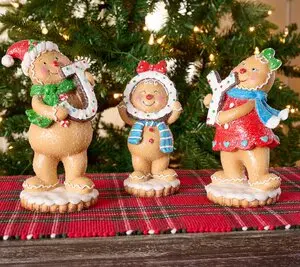 VALERIE PARR HILL 3-piece Holiday Figures With Joy Sign Valerie - One-color