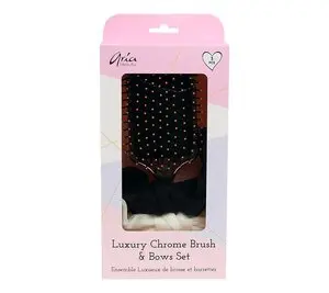 ARIA BEAUTY Aria Luxury Chrome Brush & Bows Set