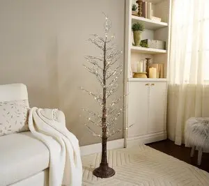 VALERIE PARR HILL 5' Illuminated Snow-kissed Multi-branch Tree Valerie - One-color