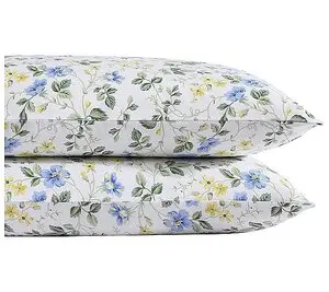 Laura Ashley Meadow Floral Blue Standard Sham Pillowcase - One-color