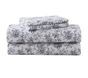 Laura Ashley Faye Black Toile King Flannel Shee T Set - One-color