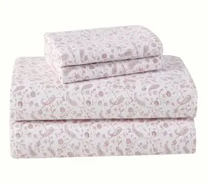 Laura Ashley Paisley Prance Pink King Flannel S Heet Set - One-color