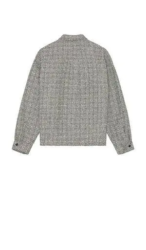 WAO Boucle Tweed Shirt Jacket In Black