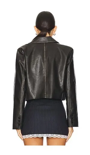 Superdown Blakely Faux Leather Cropped Jacket