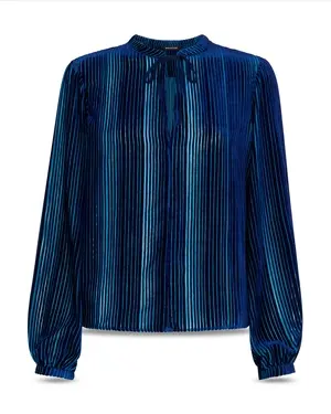 Whistles Devore Velvet Stripe Blouse