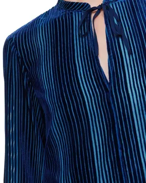 Whistles Devore Velvet Stripe Blouse