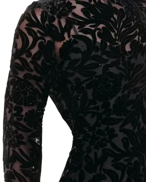 Whistles Embellished Floral Velvet Dress