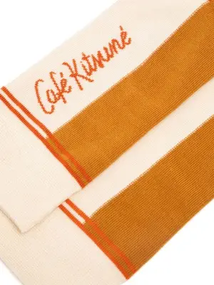 CAFÉ KITSUNÉ Intarsia-knit Logo Socks