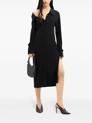 COURREGES Modular Crepe Shirt Dress - Black