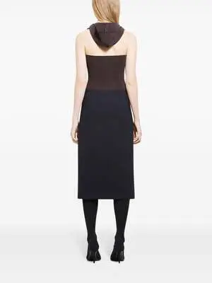 COURREGES Illusion Hooded Bodysuit - Brown