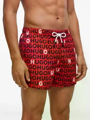 BOSS Logo Print Swim Shorts