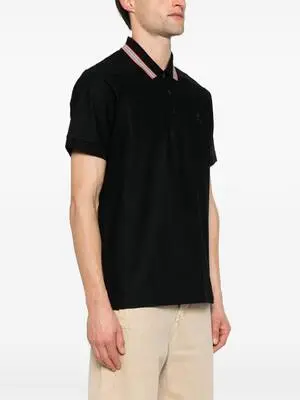 Burberry Icon Stripe Cotton Polo Shirt - Black