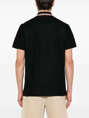 Burberry Icon Stripe Cotton Polo Shirt - Black