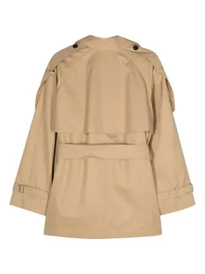 Burberry Cotton Gabardine Trench Coat - Neutrals