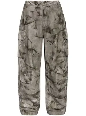 Adidas Camouflage-print Cargo Trousers - Grey