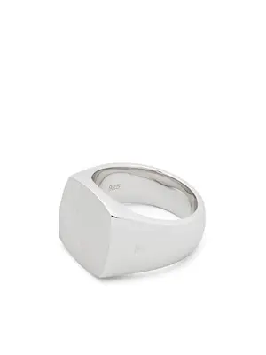 Tom Wood Cushion Satin Signet Ring - Silver