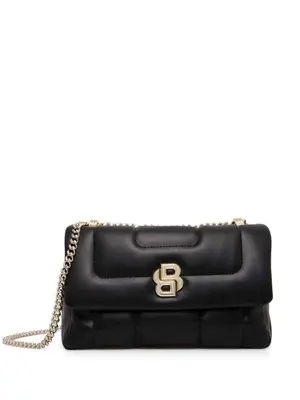 BOSS Monogram Plaque Shoulder Bag - Black