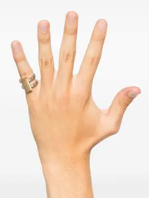 Tom Wood 9ct Yellow And Recycled Silver Vault Shield Ring